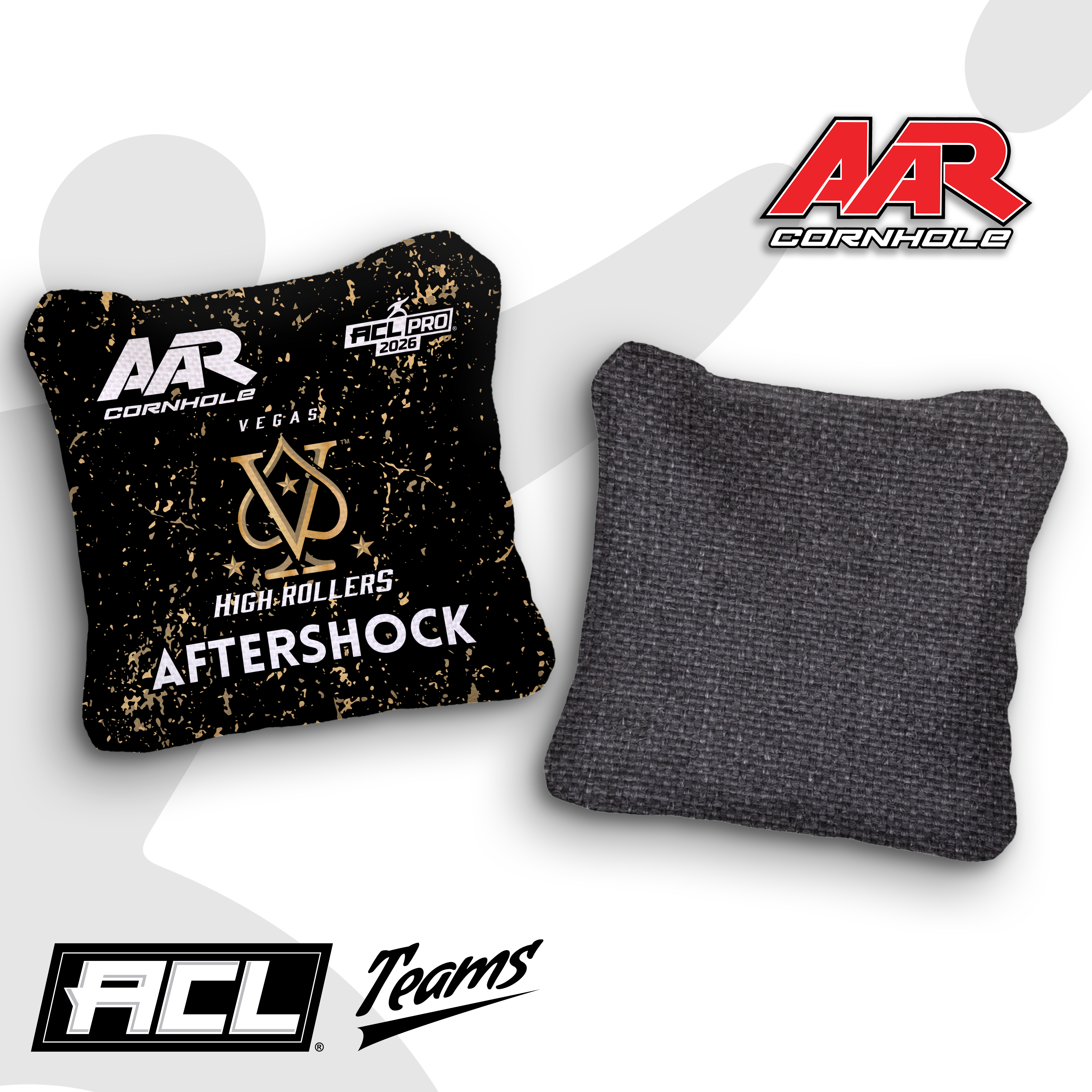2026 AAR Cornhole Bags - High Rollers Splat Edition - Black - ACL Pro